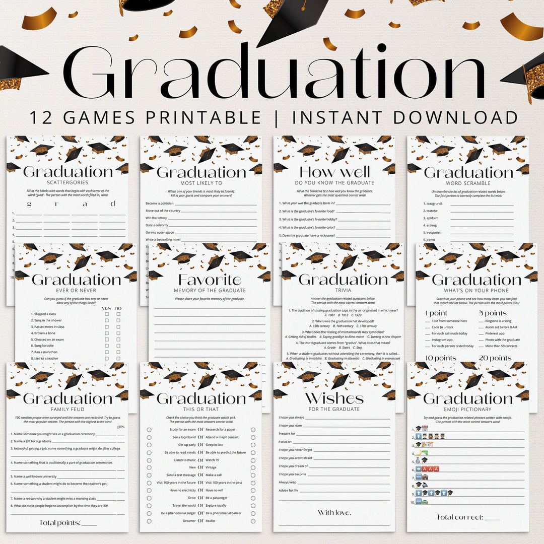 Graduation Games Printable Graduation Party Games 2025 Grad Party High ...