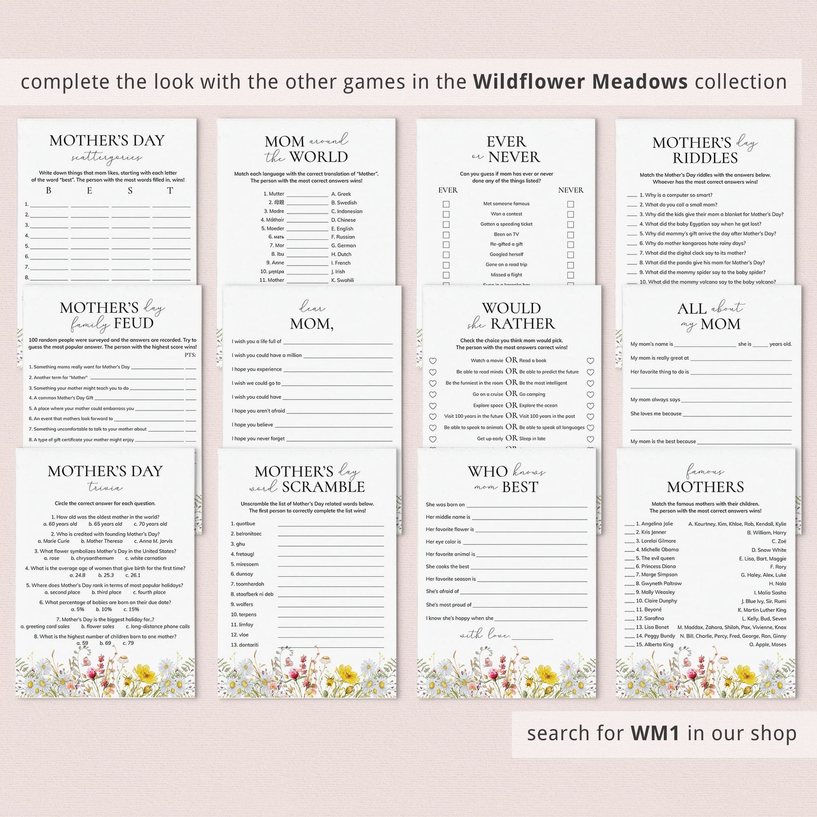 All About My Mom Printable Mothers Day Questionnaire Mothers Day ...