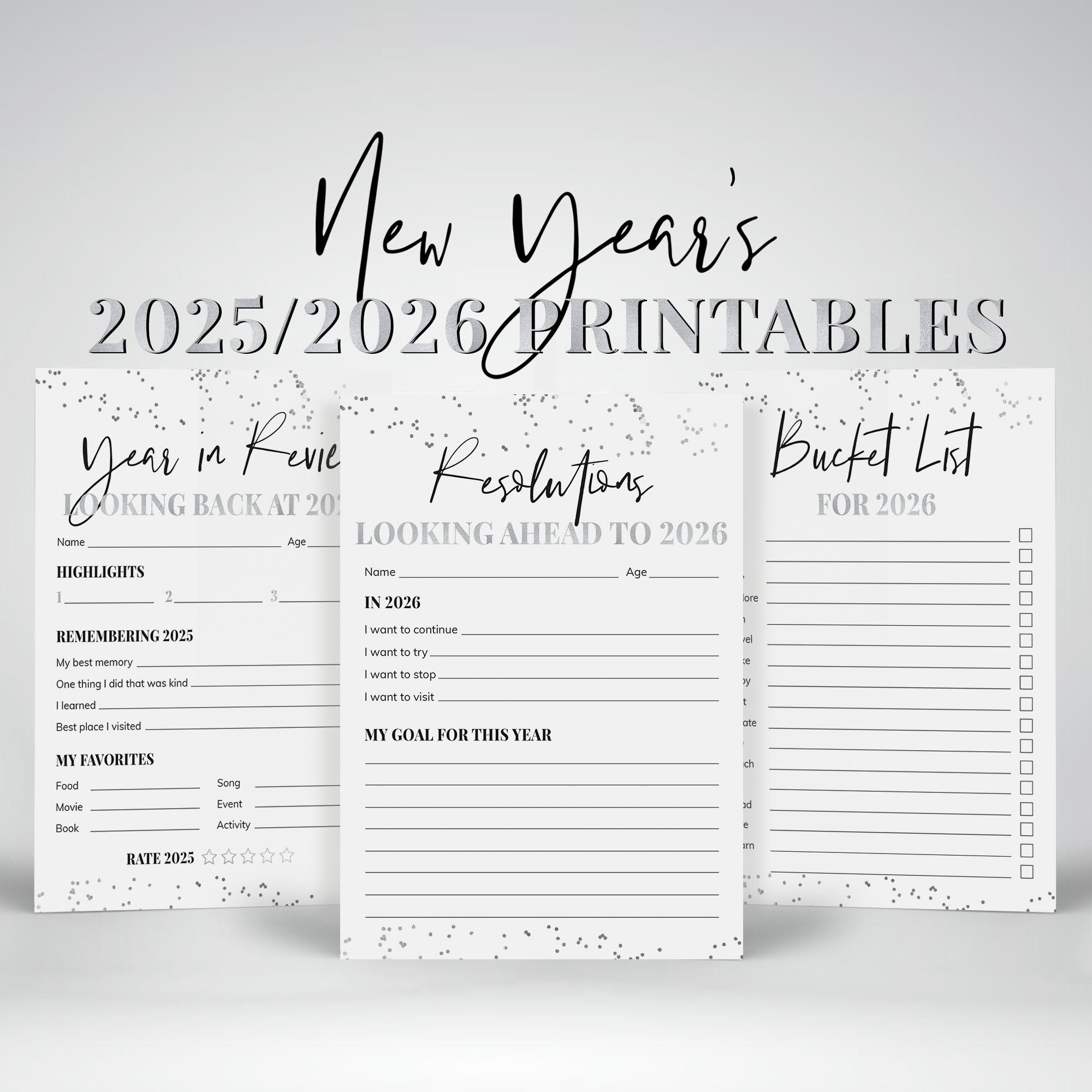 New Years Resolution Silver New Year's Bundle Sparkling Glitter ...