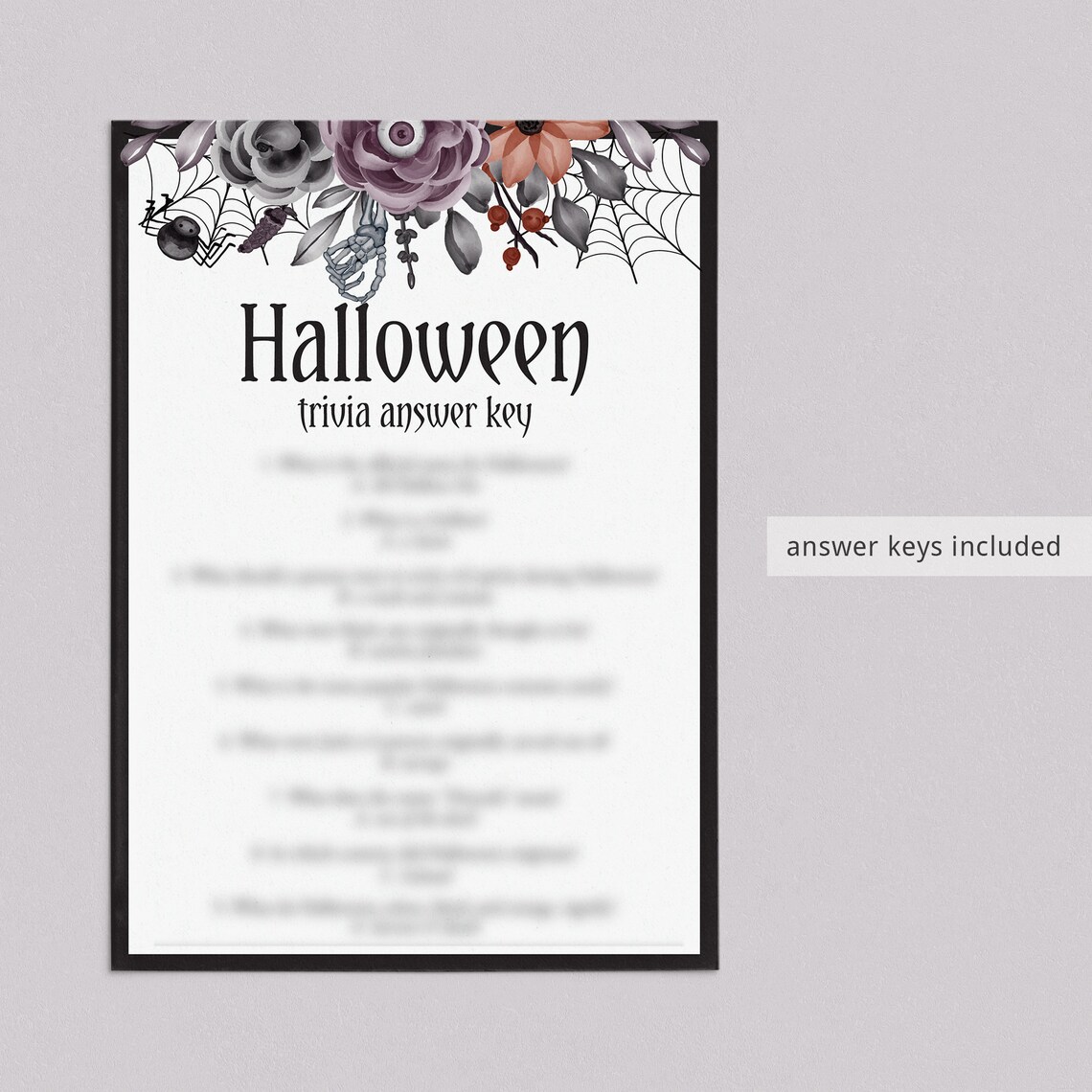 Floral Halloween Party Games Bundle Halloween Games for Ladies - Etsy