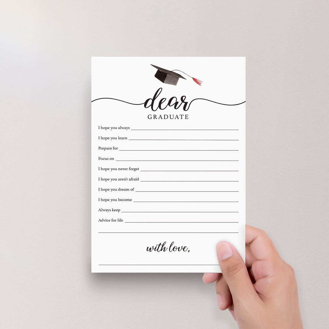 Wishes for the Graduate Printable Graduation Wishes Cards - Etsy