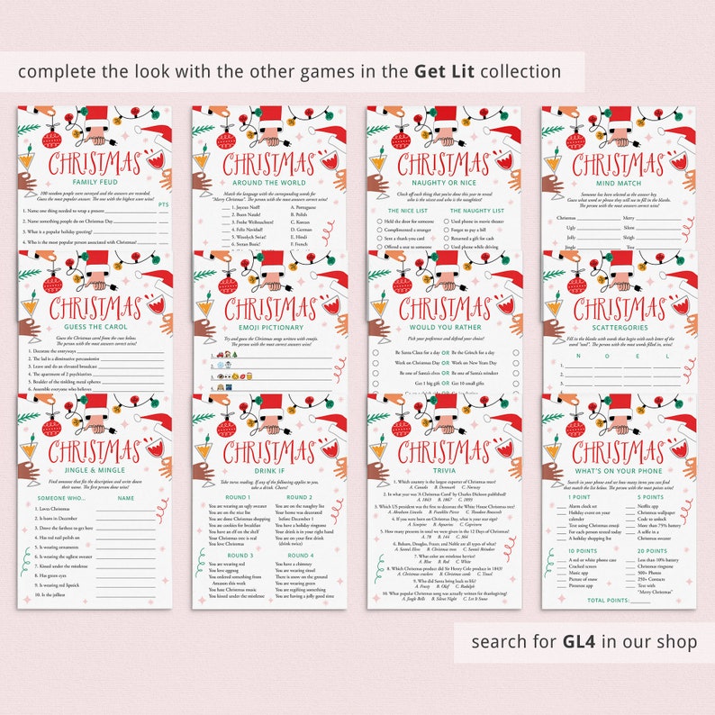 Adult Christmas Trivia Game Printable Company Holiday Game - Etsy