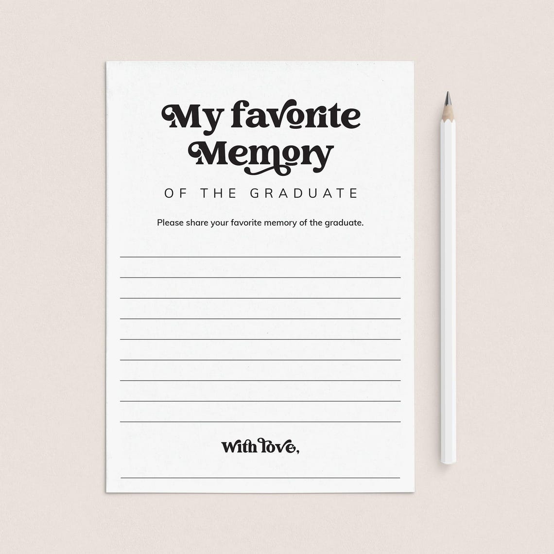 Favorite Memory of the Graduate Cards Printable Graduation Memory Card ...