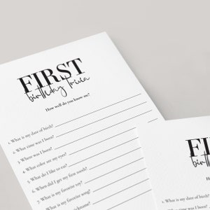 Baby's First Birthday Party Game Printable 1st Birthday Game How Well ...