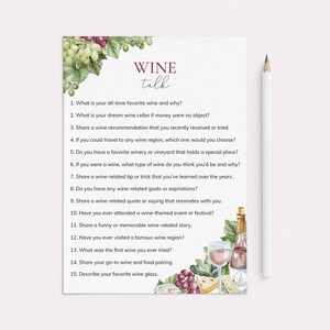 Wine Party Games Printable Wine Theme Party Game Bundle Wine Games Fun ...
