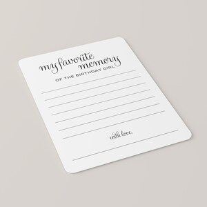 My Favorite Memory of the Birthday Girl Printable Birthday - Etsy