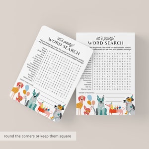 Dog Breed Word Search Printable Fun Dog Party Games Dog Word Find Dog ...