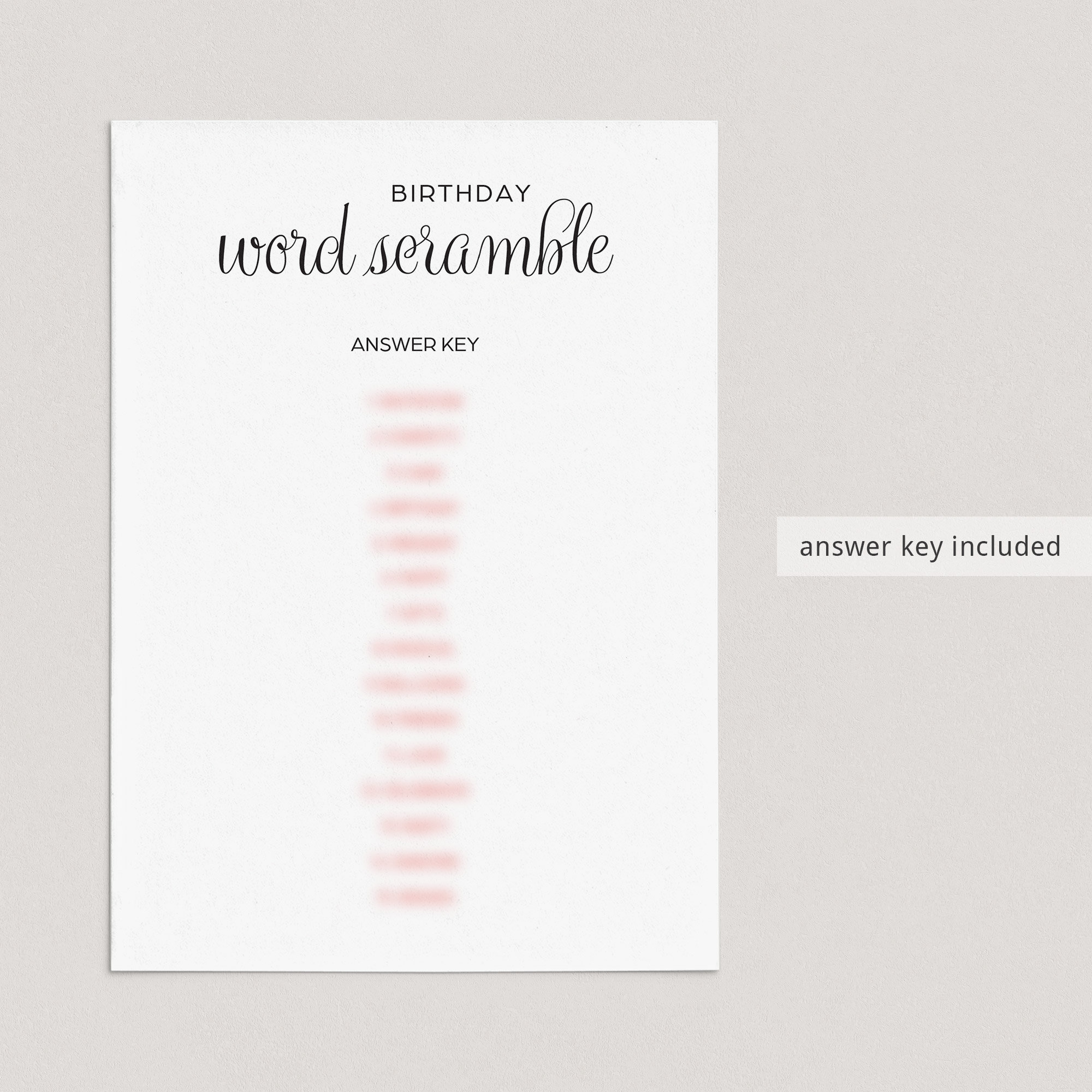 Birthday Word Scramble Game Printable Birthday Party Games - Etsy