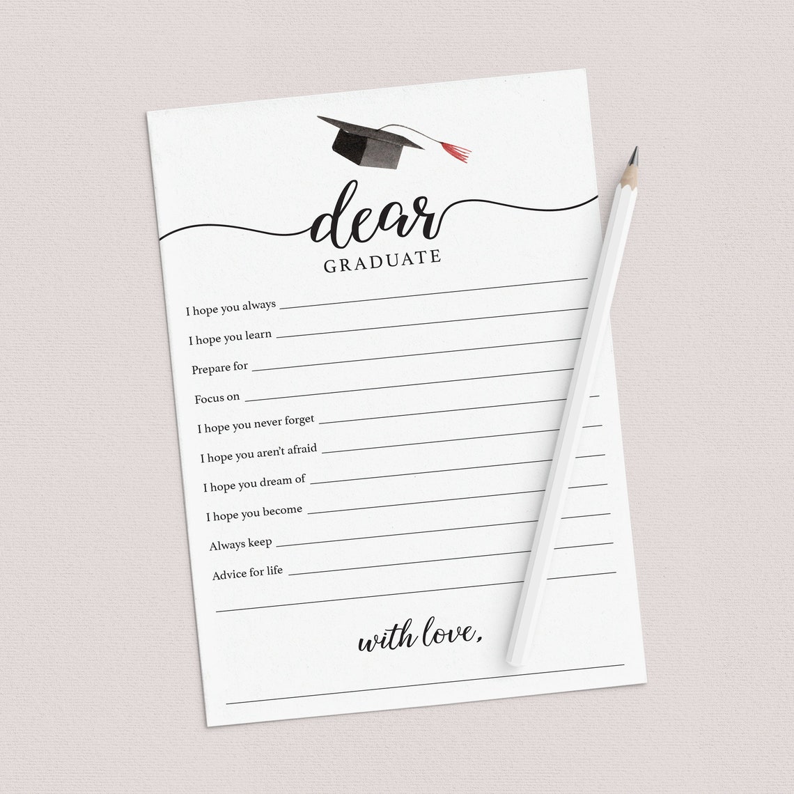 Wishes for the Graduate Printable Graduation Wishes Cards | Etsy