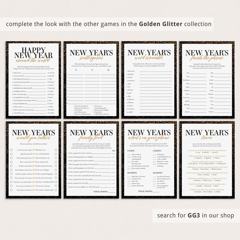 Family Feud New Years Eve Party Game for Family Printable, New Years ...