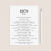 1979 Trivia Facts About 1979 Printable 70s Quiz 46th Birthday Ideas ...