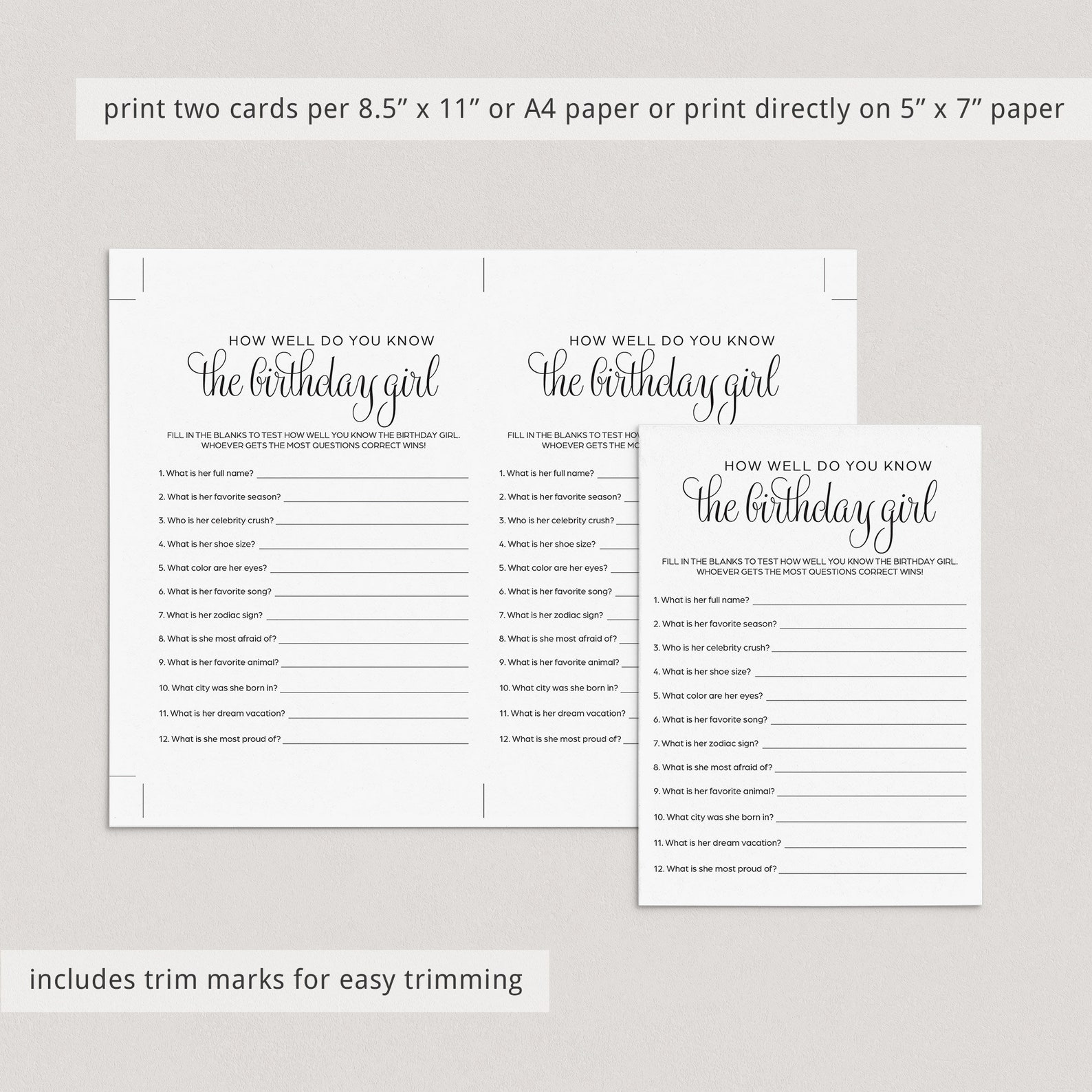 8 Birthday Party Games Bundle Printable Birthday Games for - Etsy