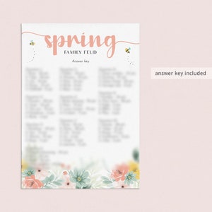 Spring Family Feud Printable Spring Feud Questions Fun Spring Family ...
