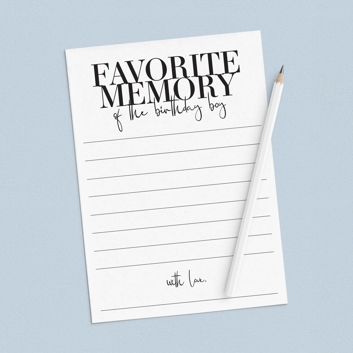 My Favorite Memory of the Birthday Boy Printable Birthday - Etsy