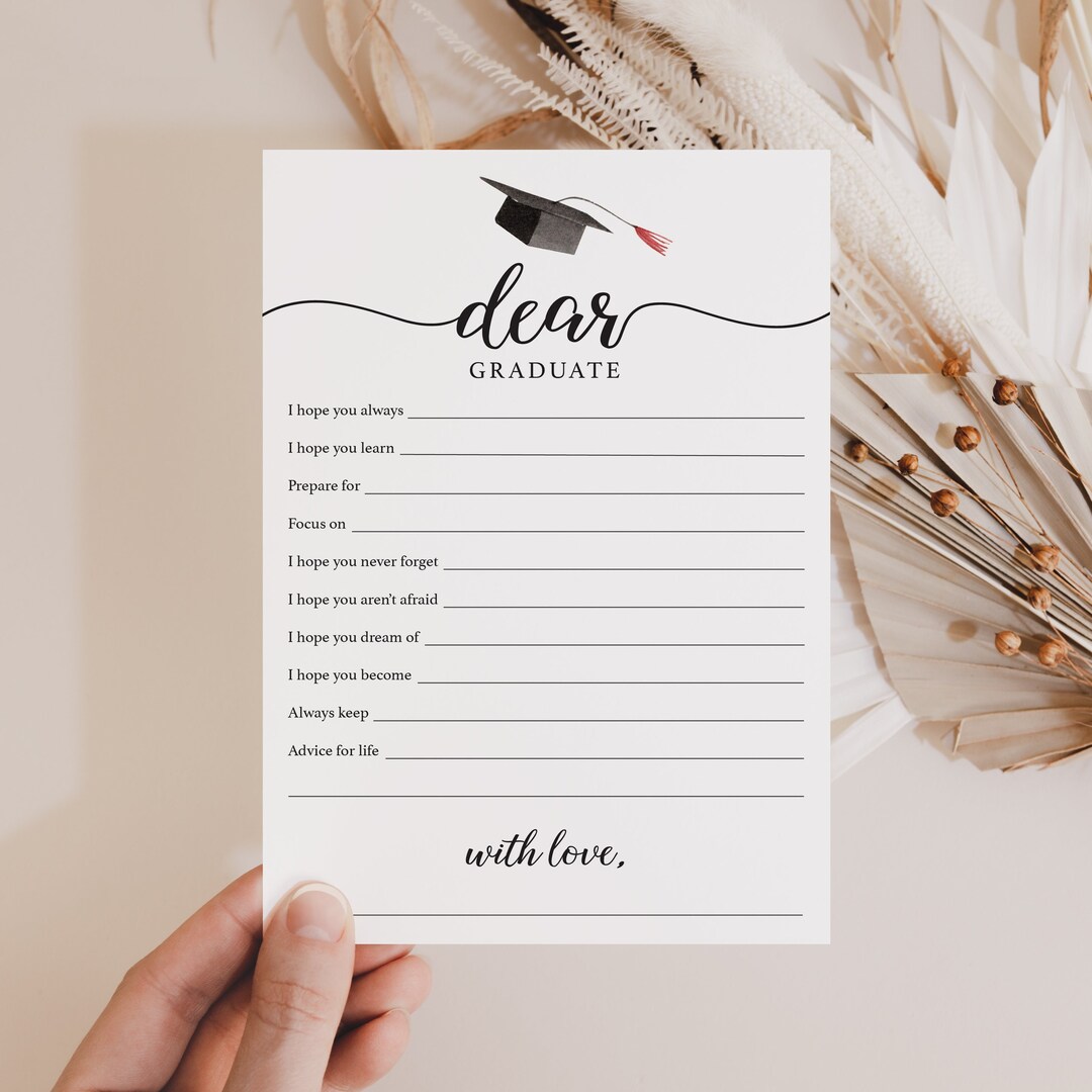 Wishes for the Graduate Printable Graduation Wishes Cards Calligraphy ...