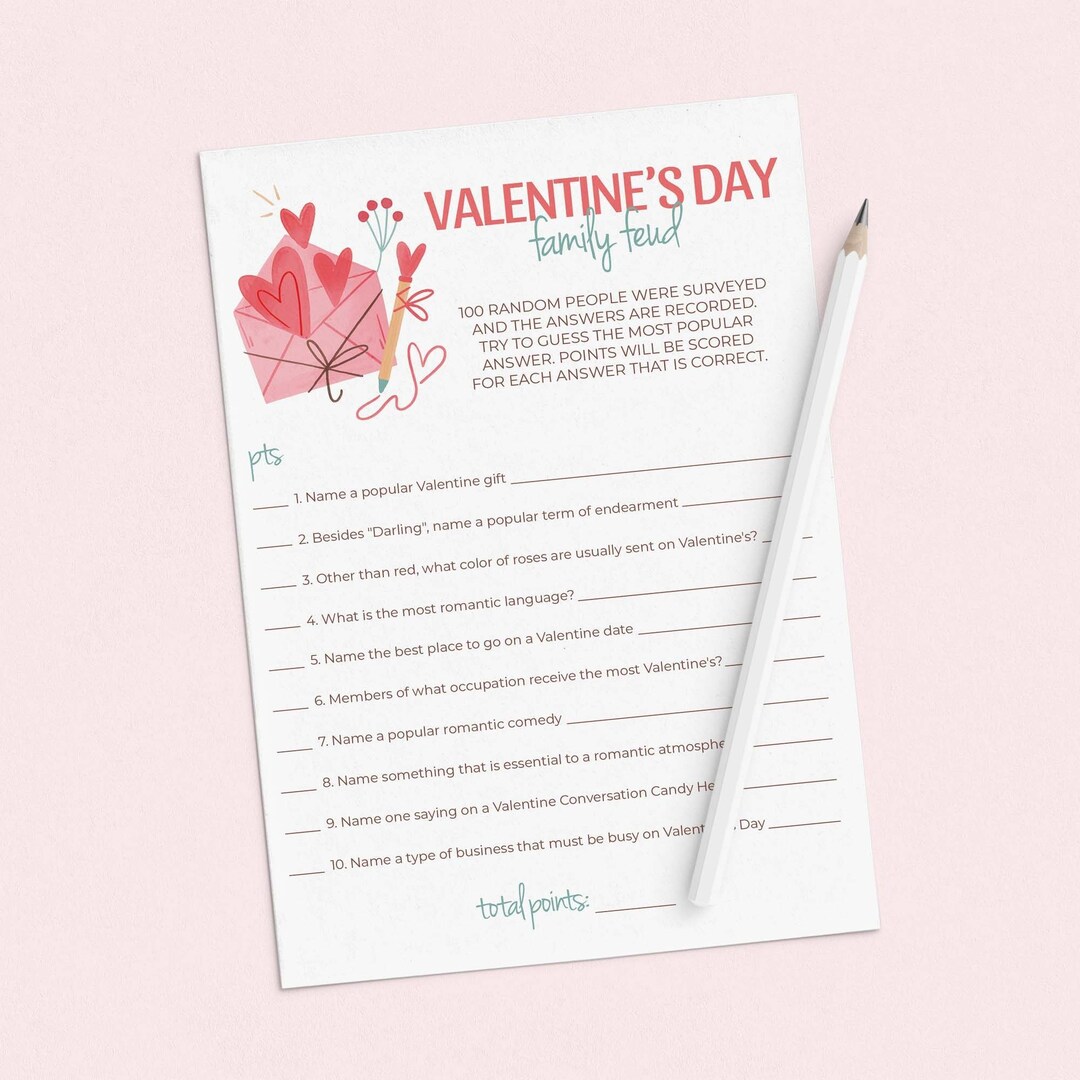 Valentine's Day Family Feud Game Printable Valentines Family Feud ...