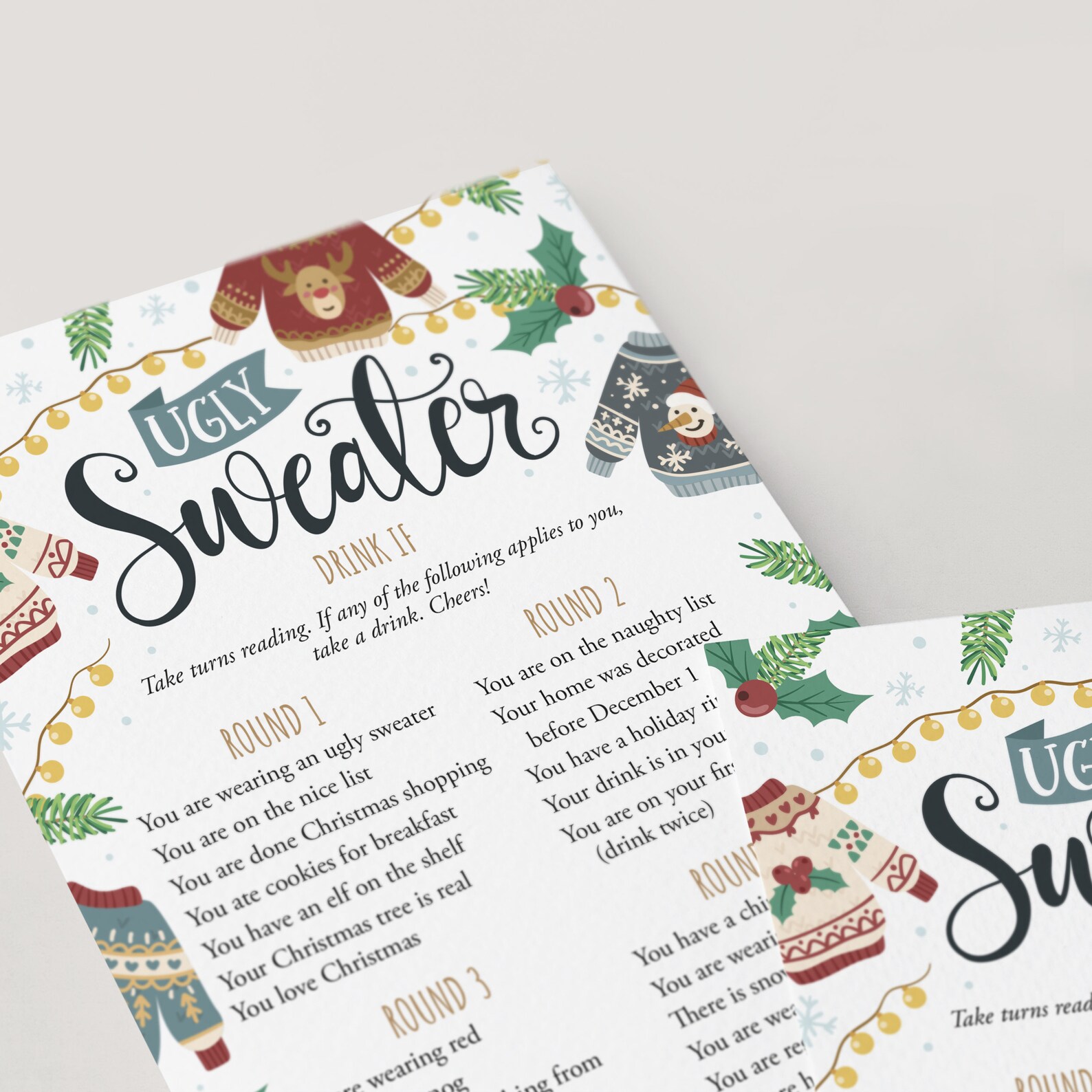 Ugly Sweater Party Games Bundle Printable Ugly Sweater Games - Etsy