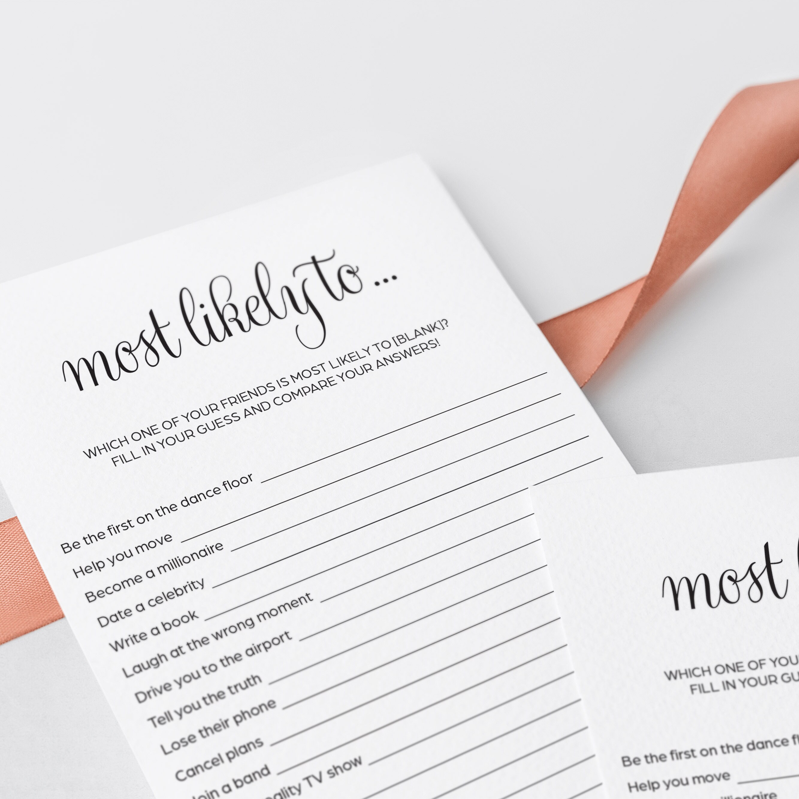 Most Likely to Game Printable Black and White Ladies Night - Etsy
