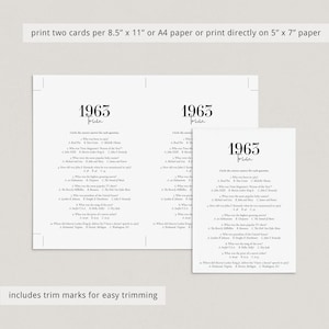 1963 Quiz Printable Fun Facts About 1963 Trivia Simple 62nd Bday Party ...