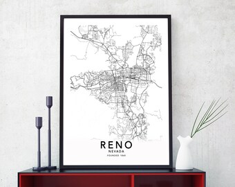 Reno Street Map | Etsy