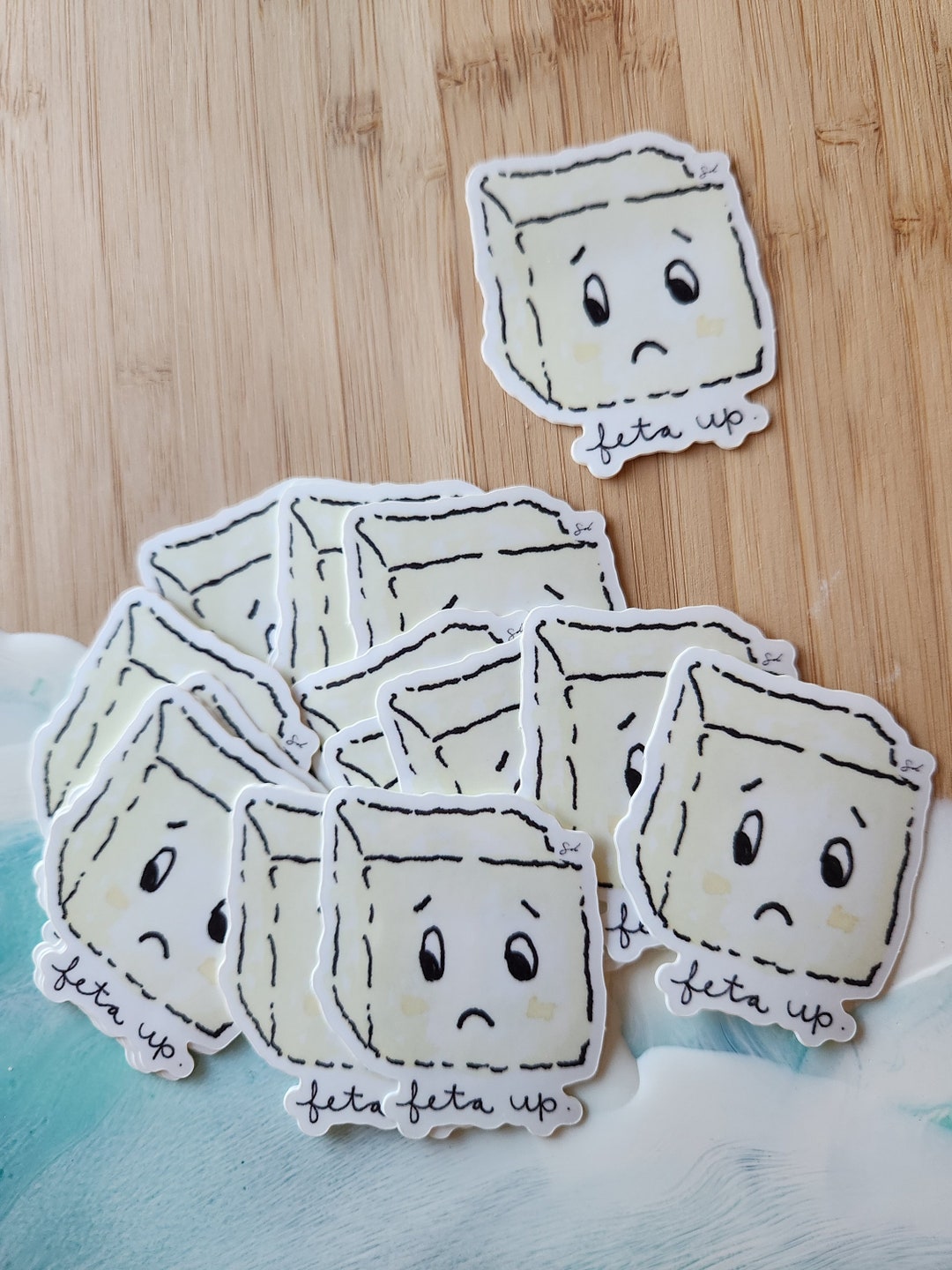 Cute Salad Sticker feta Up Glossy Vinyl Sticker - Etsy