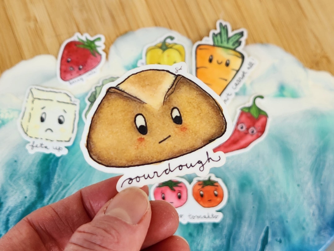 Cute Salad Sticker - "sourdough" Glossy Vinyl Sticker - Etsy