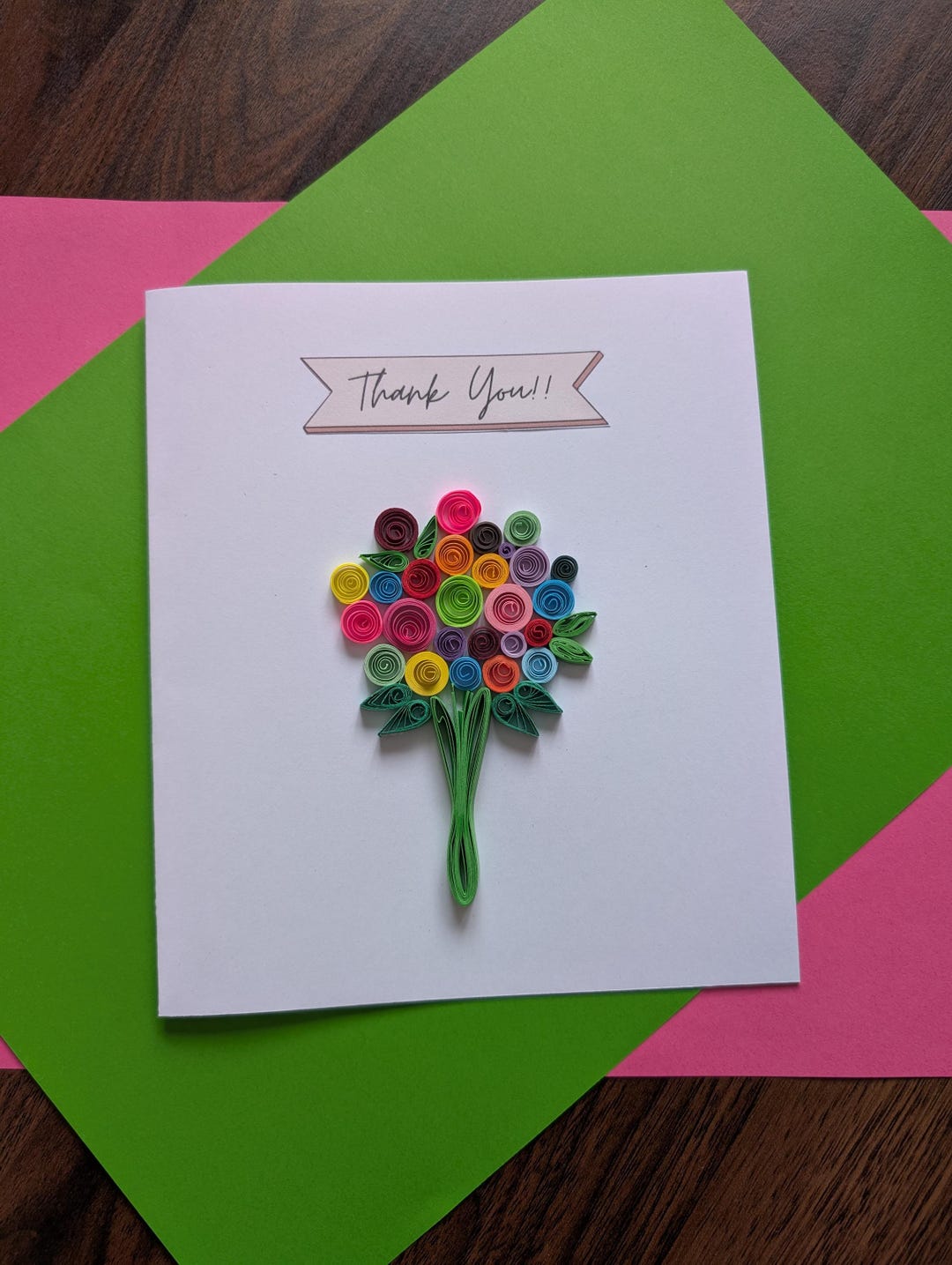 Handmade Quilled Thank You Card: Personalized Paper Art - Etsy