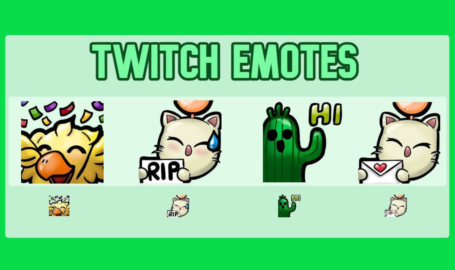 Final Fantasy Mascot Twitch Emotes Pack for Streaming, FFXIV Inspired ...
