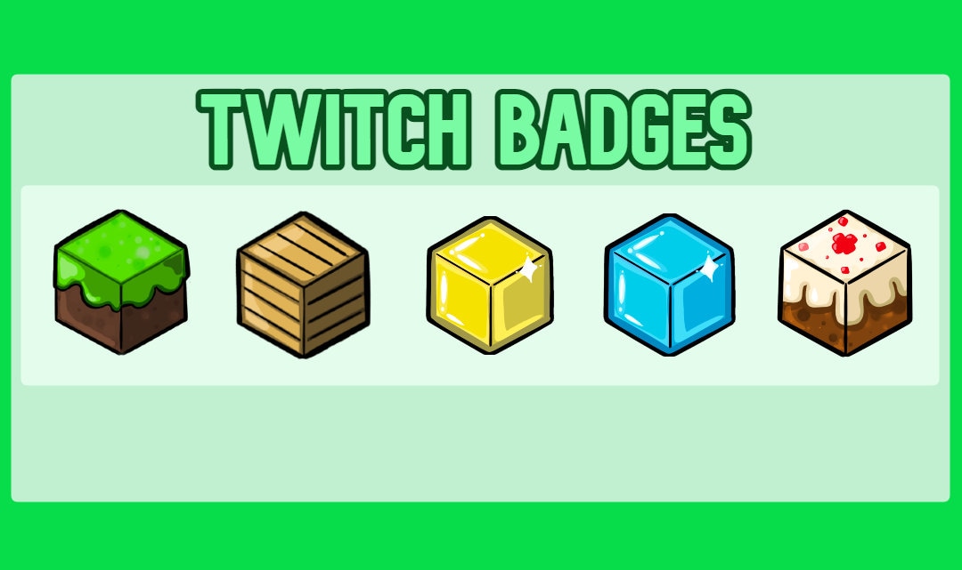 Minecraft Block Twitch Badges - Etsy