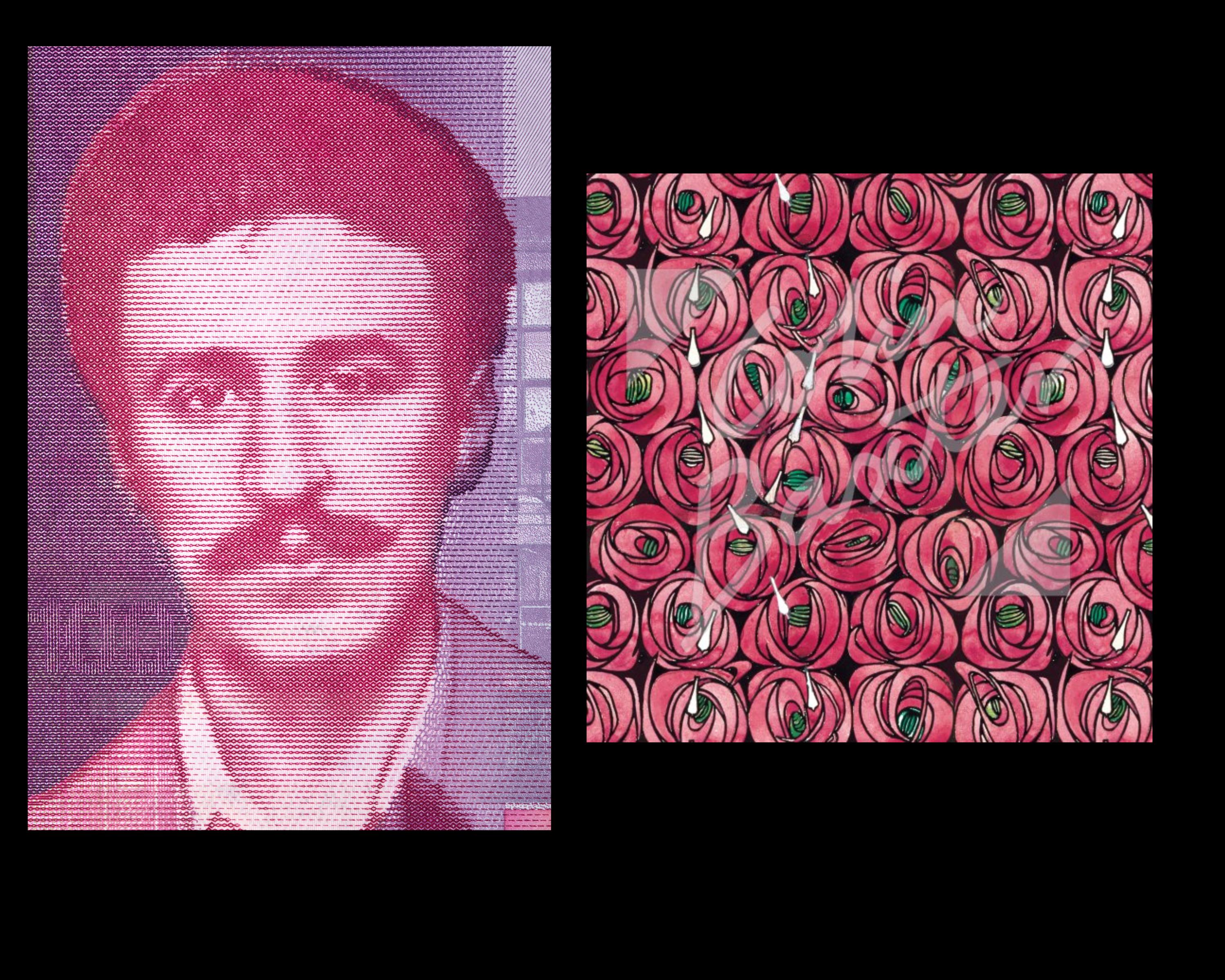 Mackintosh Roses and Teardrops Design Greetings Card, Charles Rennie ...