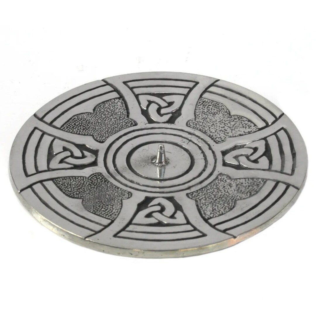 Padstow Cross Candle Holder, Pewter Celtic Knotwork Candle Holder ...