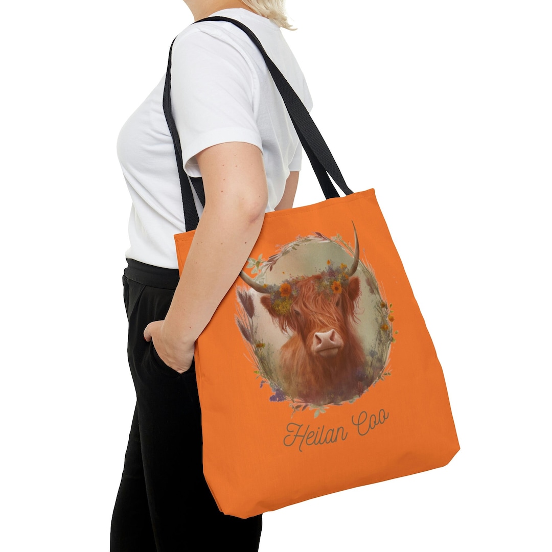 Highland Cow Bag, Reusable Scottish Tote Bag, Highland Cow Tote Bag for ...