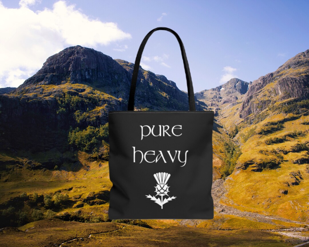 Pure Heavy, Scottish Tote Bag, Scottish Slang, Scottish Thistle ...