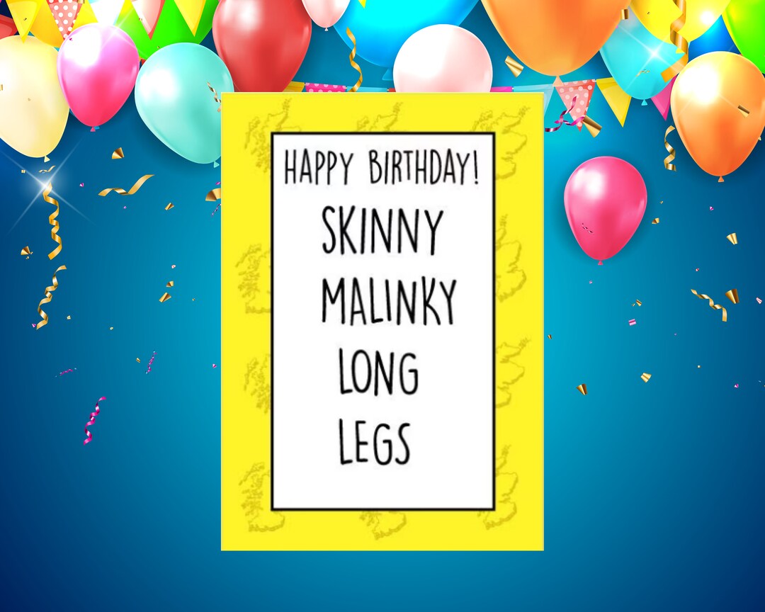 Happy Birthday! Skinny Malinky Long Legs Greeting Card, Scottish ...