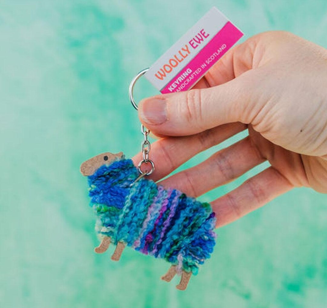 Woolly Ewe Keyring-skye, Handmade in Scotland by Hairy Coo, Scottish ...