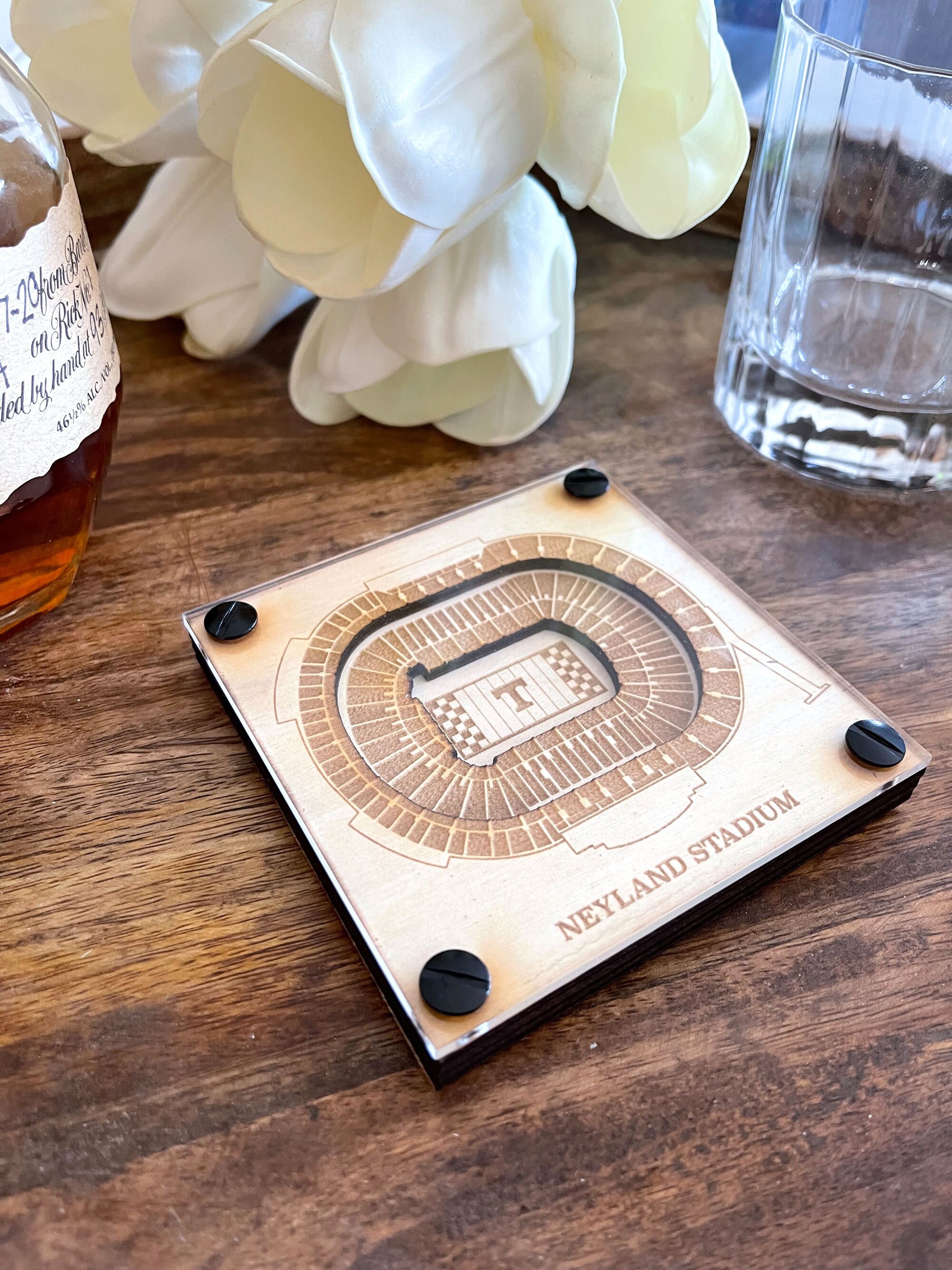 University of Tennessee Layered Coaster set of 2 3D Wood - Etsy