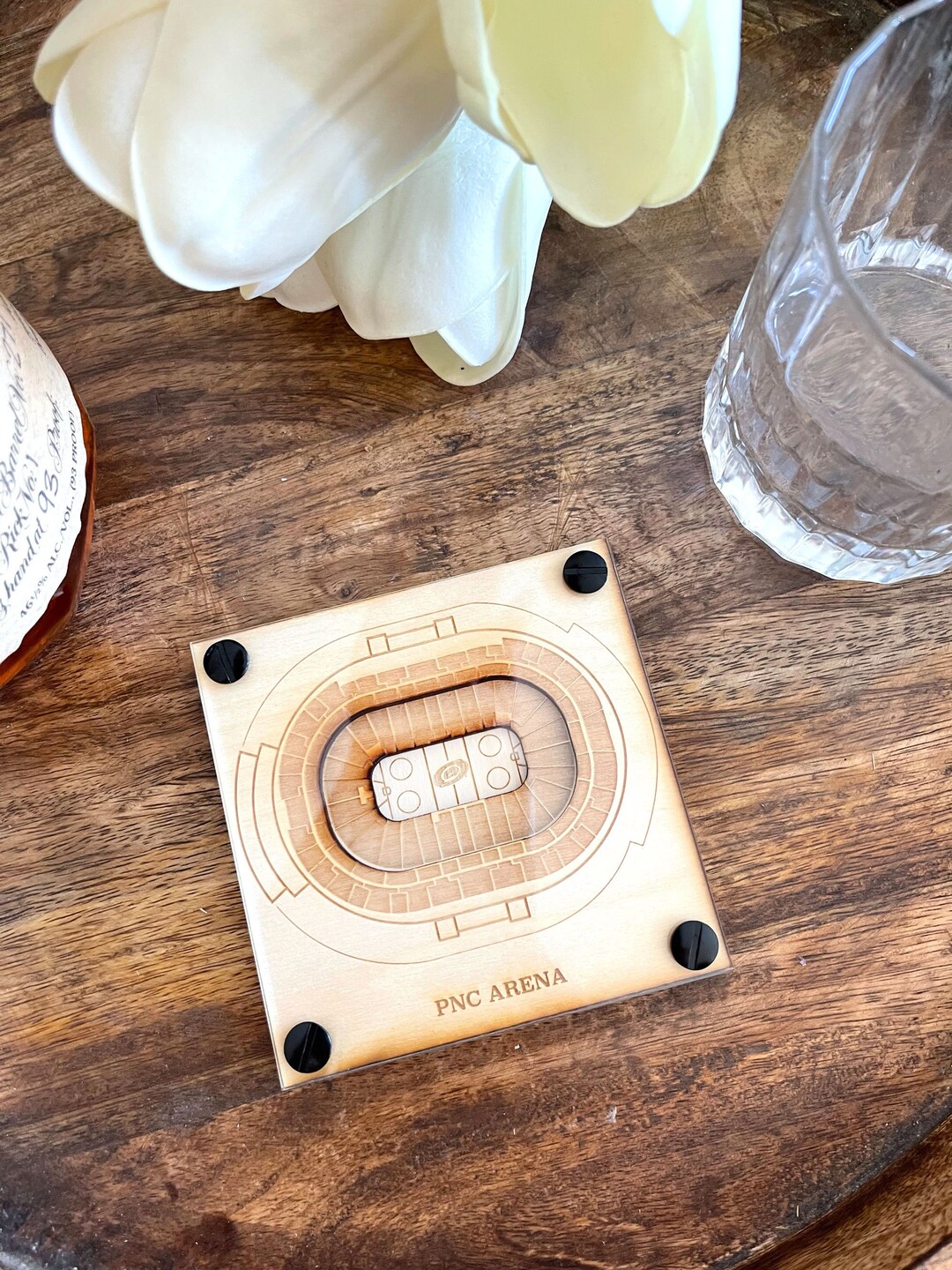 Carolina Hurricanes Layered Coaster set of 2, 3D Wood Coaster, Sports ...