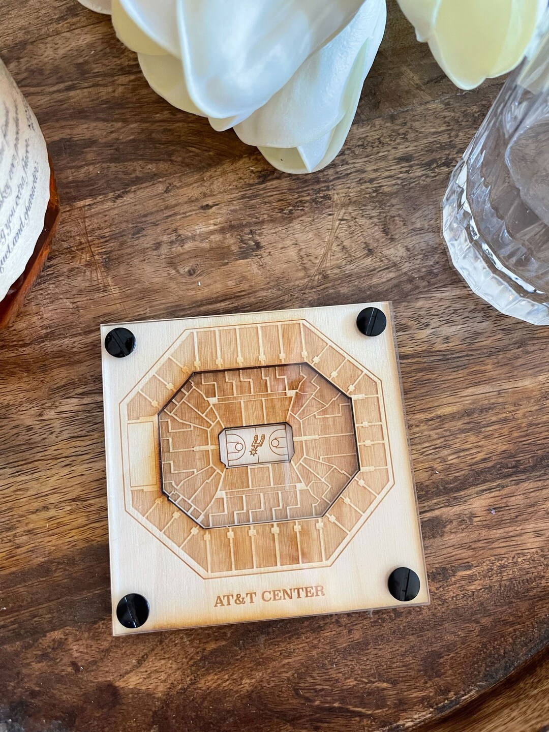 San Antonio Spurs Layered Coaster set of 2, 3D Wood Coaster, Sports ...