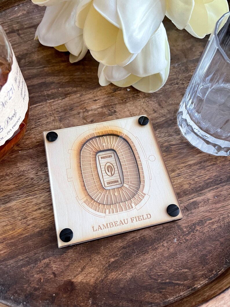 Green Bay Packers Layered Coaster set of 2 3D Wood Coaster - Etsy