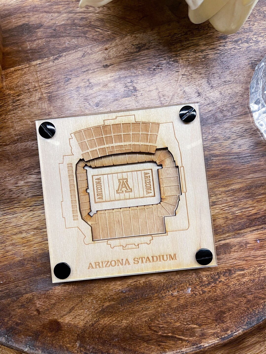 Arizona Stadium Layered Coaster set of 2, 3D Wood Coaster, Football ...