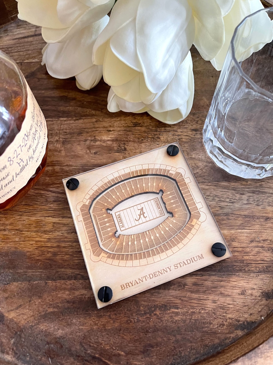 University of Alabama Layered Coaster set of 2, 3D Wood Coaster, Sports ...