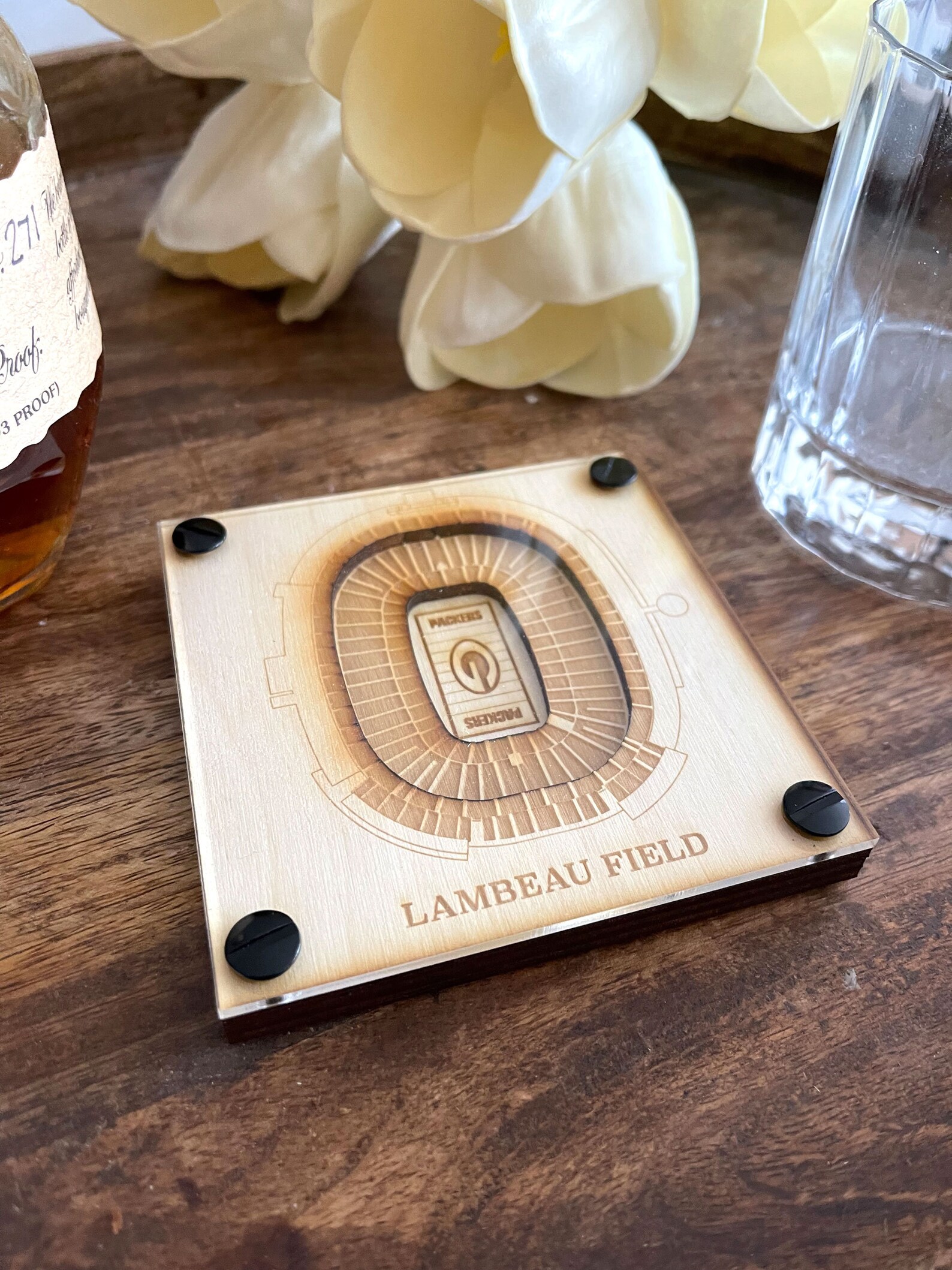 Green Bay Packers Layered Coaster set of 2 3D Wood Coaster - Etsy