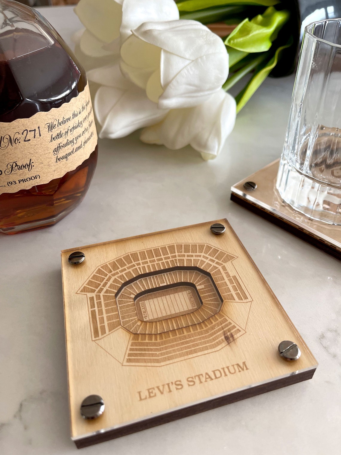 San Francisco 49ers Fan Gift Set of 2 3D Wood Coaster | Etsy