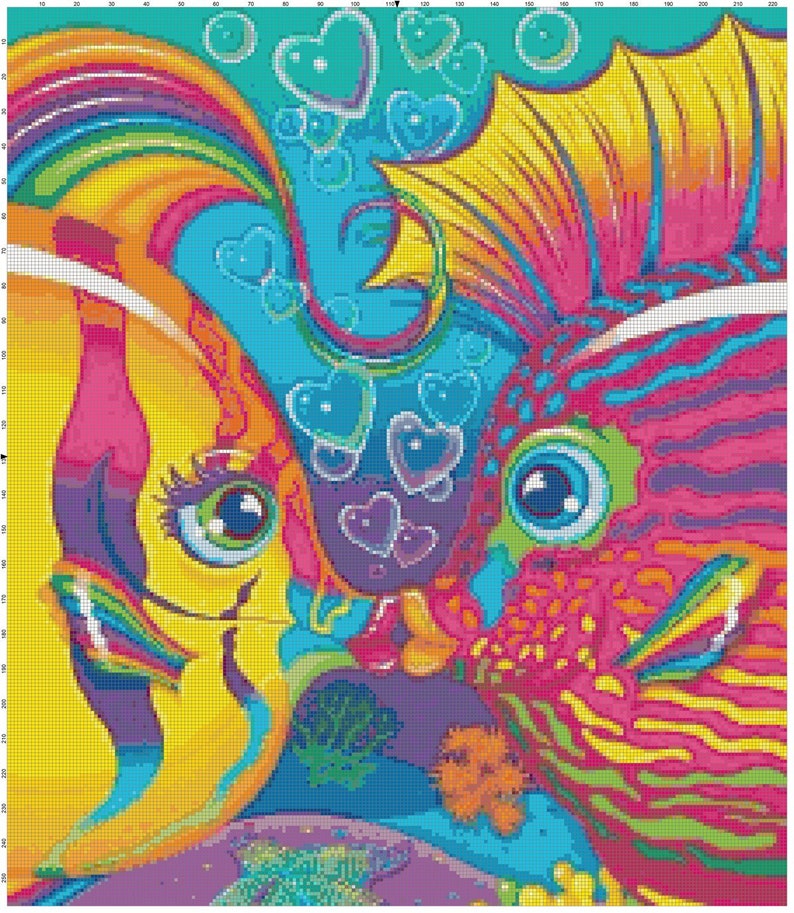 80's Rainbow Kissing Fish Rainbow 80s Pop Culture Altered - Etsy
