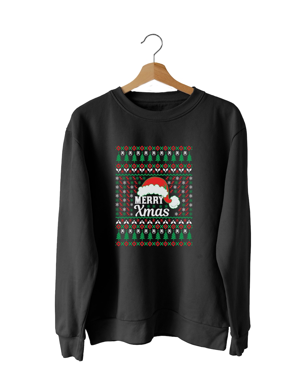 Feliz Navidad Santa Hat Feo Navidad Suéter Fiesta Unisex - Etsy España