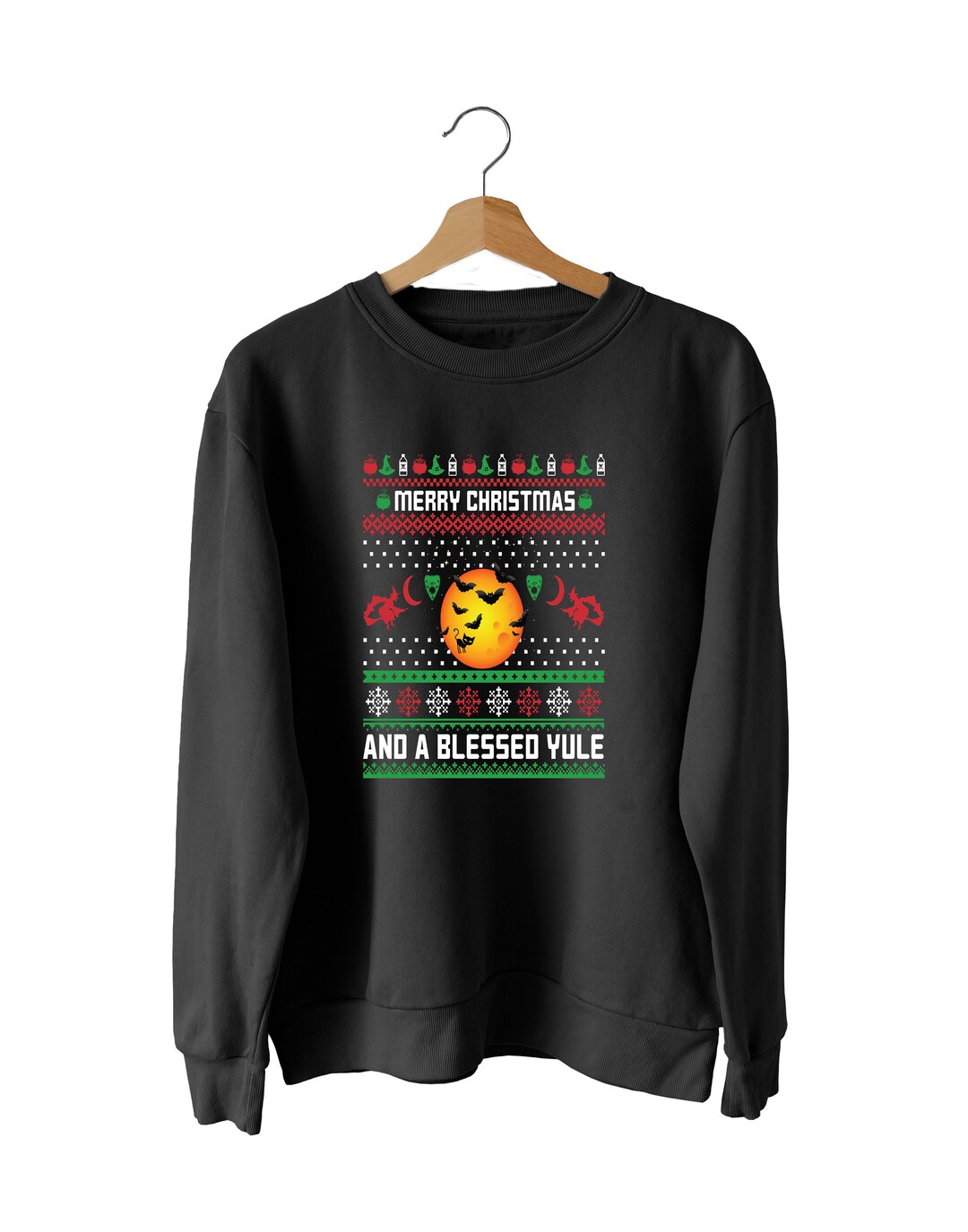 Merry Christmas and A Blessed Yule Ugly Christmas Sweater - Etsy