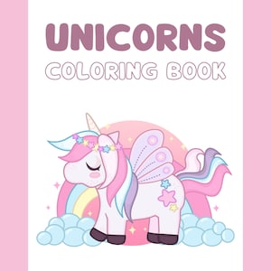 Unicorn Coloring Printable Book for Kids, Fun Unicorn Coloring Sheets ...