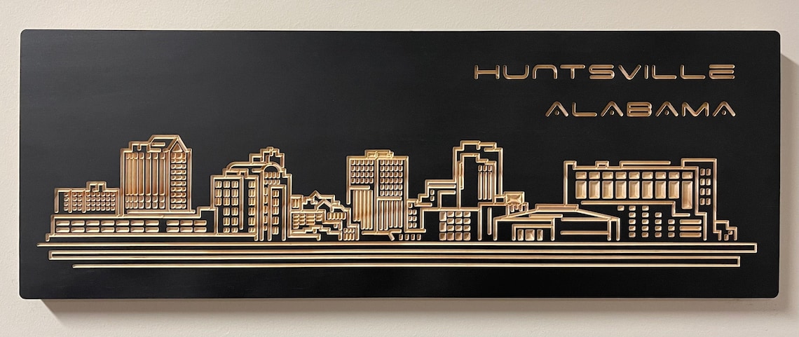 Huntsville Alabama Skyline Rocket City Sign Huntsville Home | Etsy