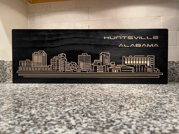 Huntsville Alabama Skyline Rocket City Sign Huntsville Home | Etsy