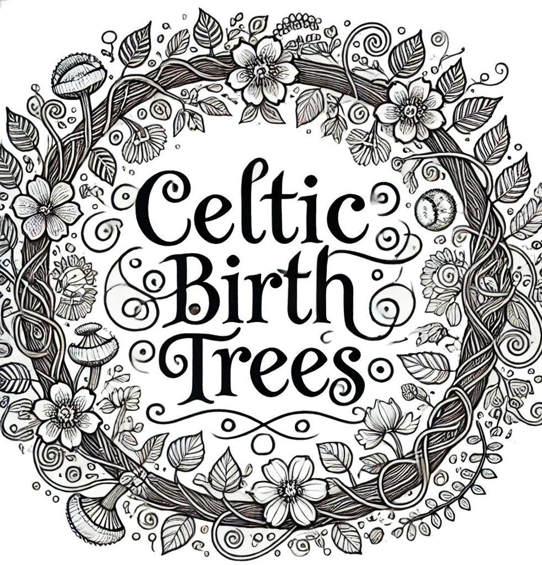 Celtic Birth Trees Coloring Book-adult/kids Coloring-stress Relief ...